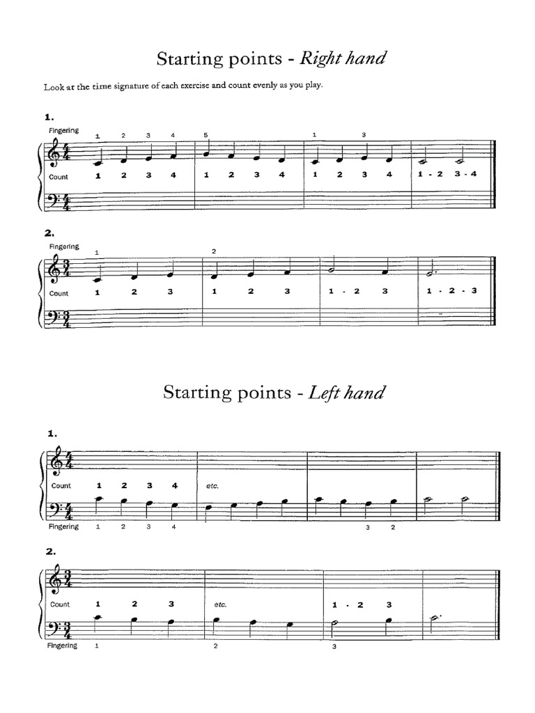 Piano Lesson Beginner RH LH | PDF