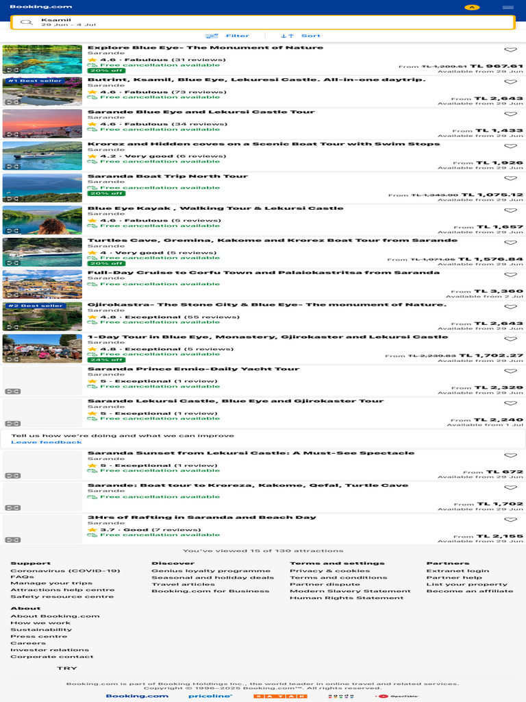 Sarande Tours: Explore Blue Eye & More | PDF