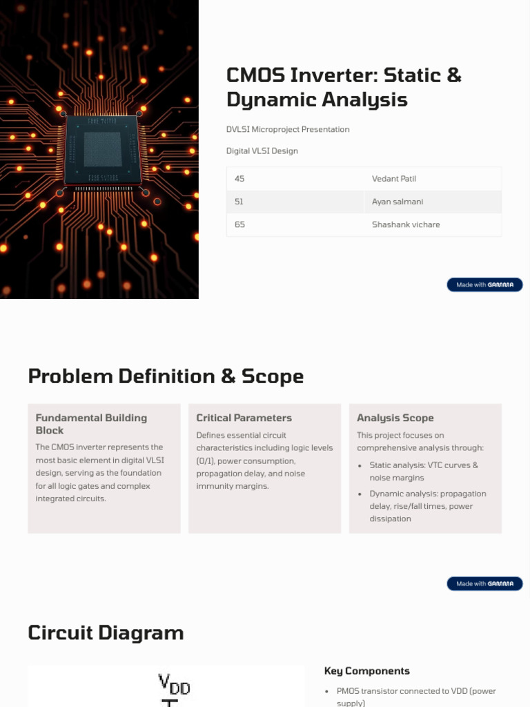 CMOS Inverter Analysis in VLSI Design | PDF | Cmos | Logic Gate