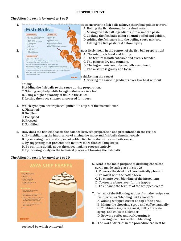 Procedure Text Drilling | PDF | Drink | Chocolate