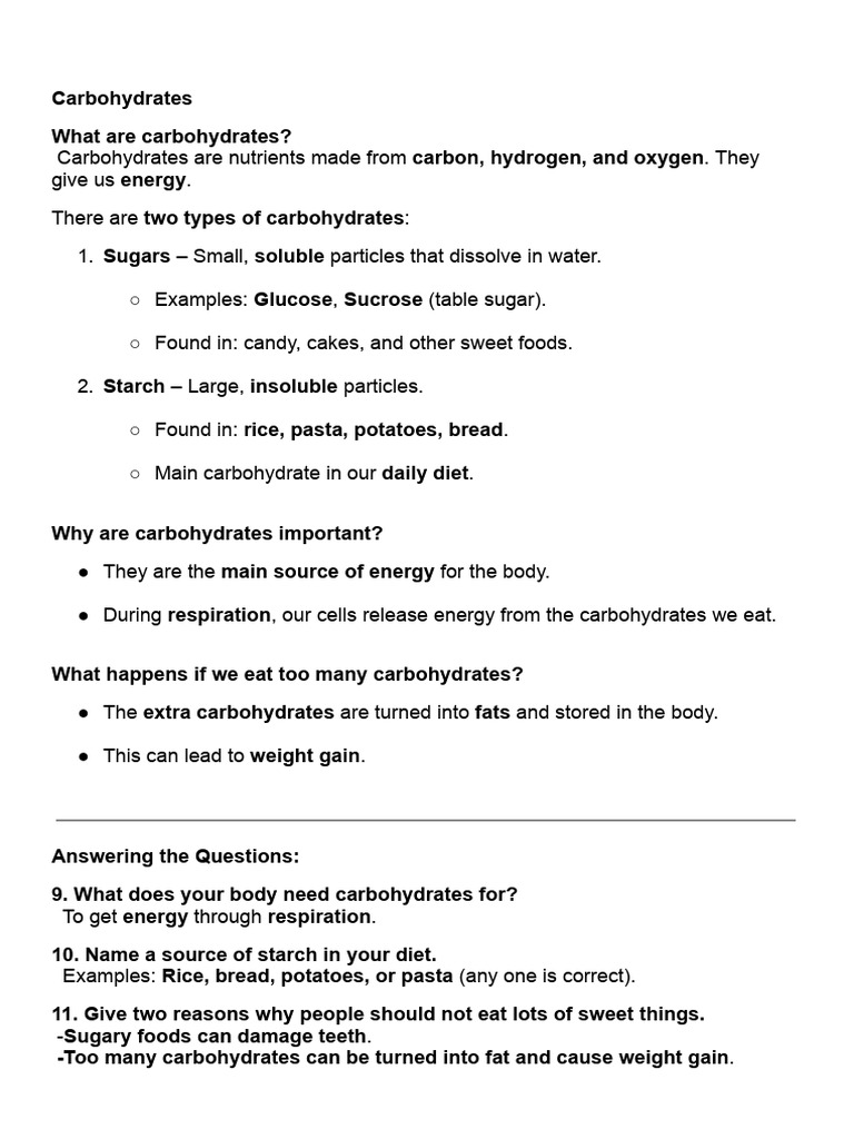 Nutrients: Carbs, Fats, Proteins Overview | PDF | Carbohydrates | Food ...