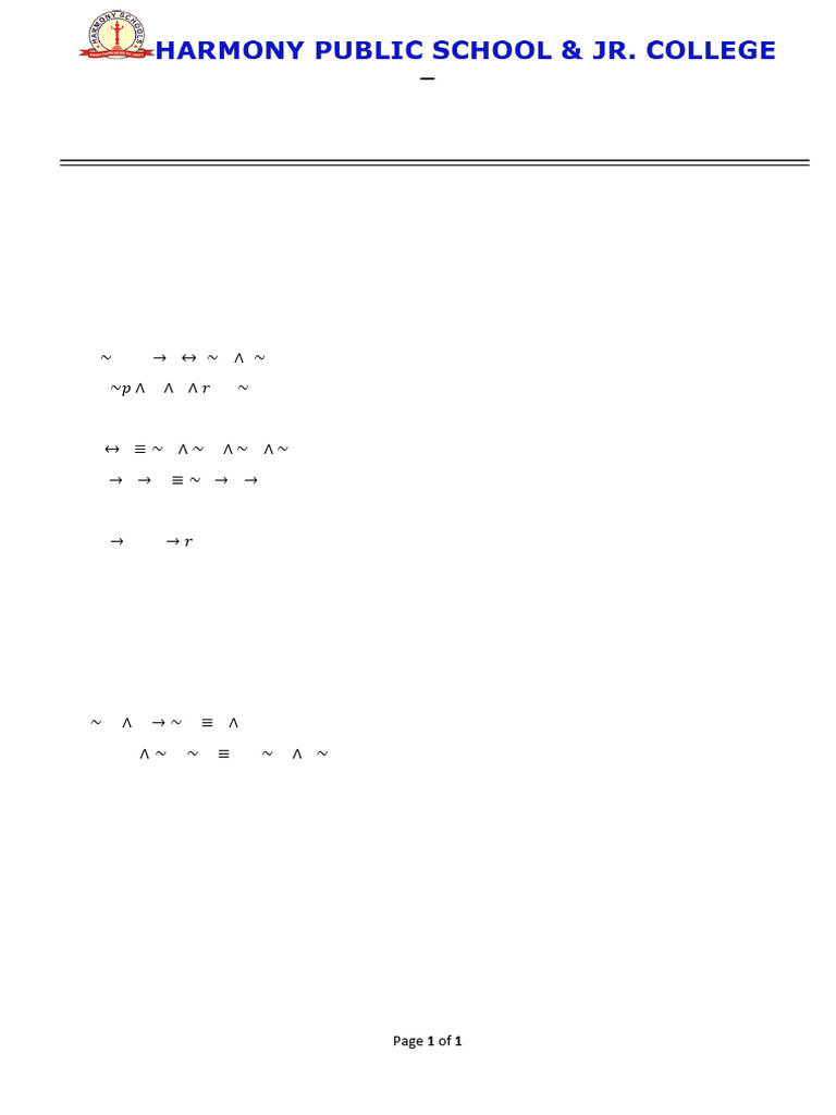 MATHS Mathematical Logic | PDF