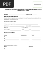 Membership Form for Jamii SACCO | PDF