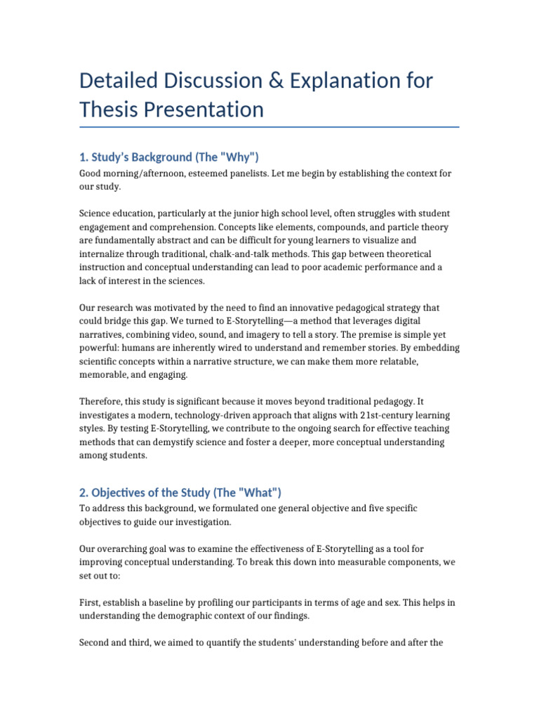 Thesis Discussion Script | PDF | Statistics | Science