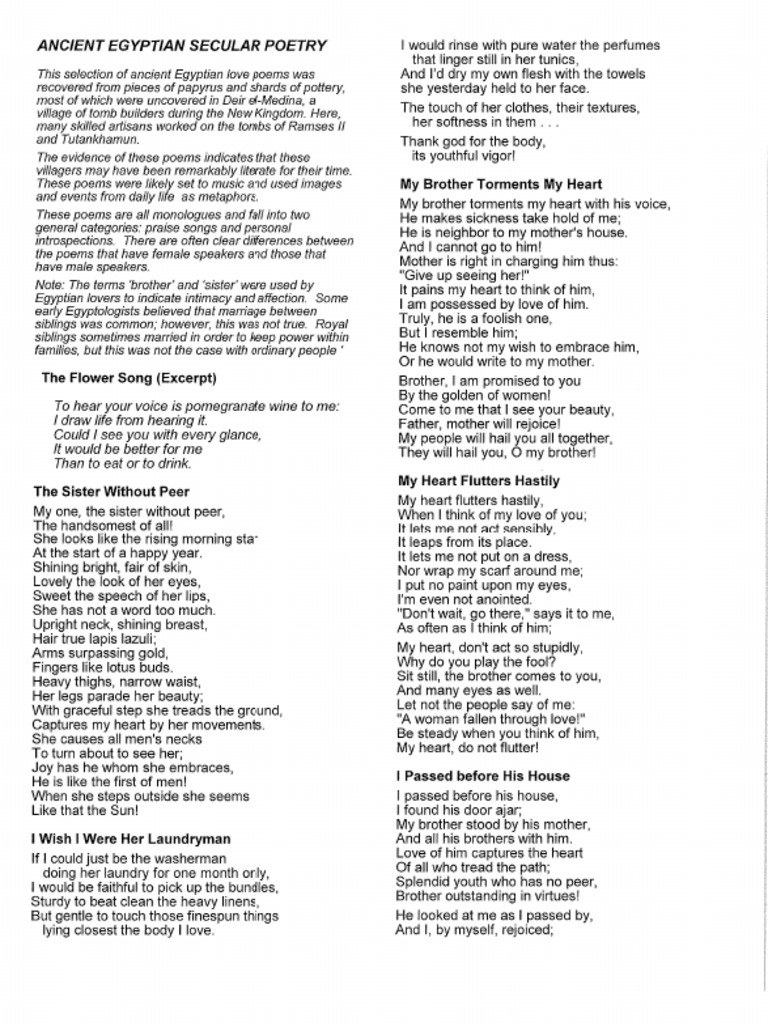 Egyptian Secular Poetry | PDF