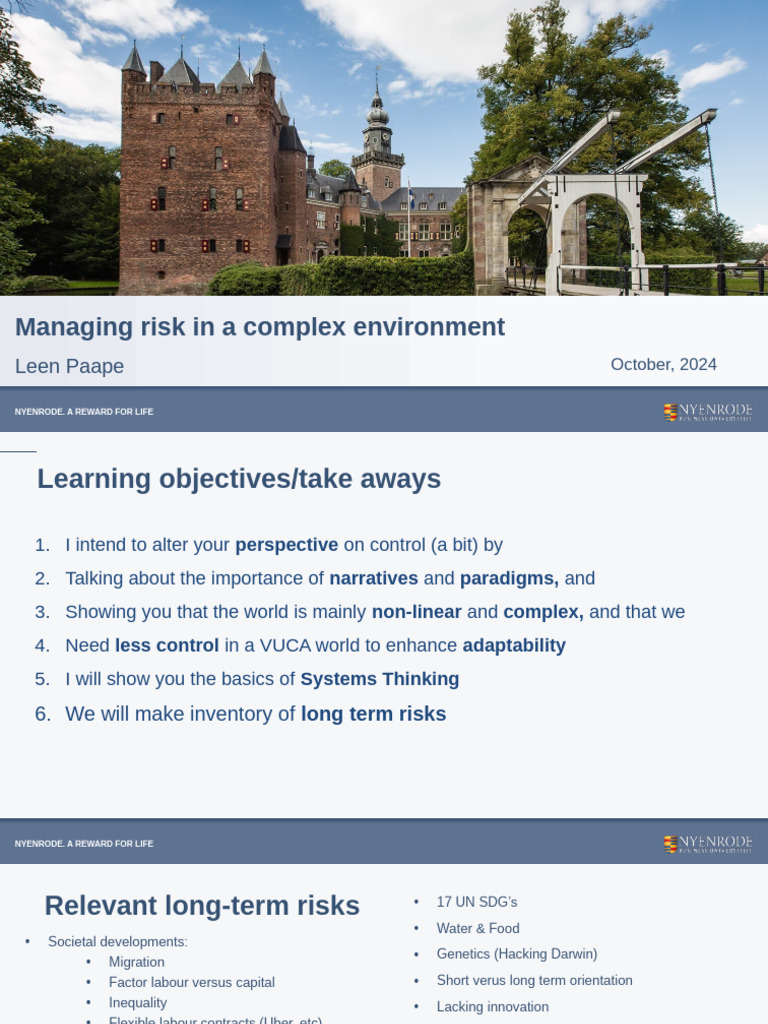 Managing Risk in A Complex Environment GRMI October 2024 | PDF | Risk ...