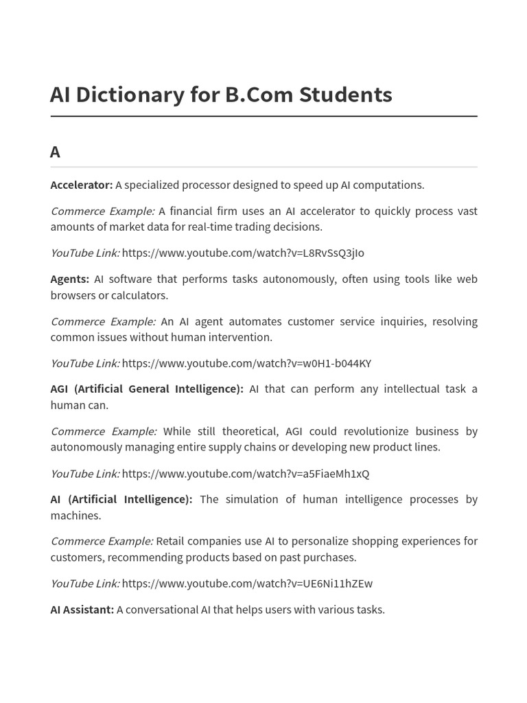 Ai Dictionary Final | PDF | Artificial Intelligence | Intelligence (AI) & Semantics