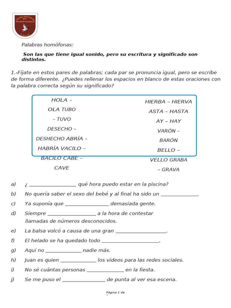 Guia de Homofonos y Homografos | PDF | Vino