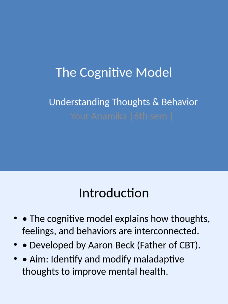 Cognitive Model: Thoughts and Behavior | PDF