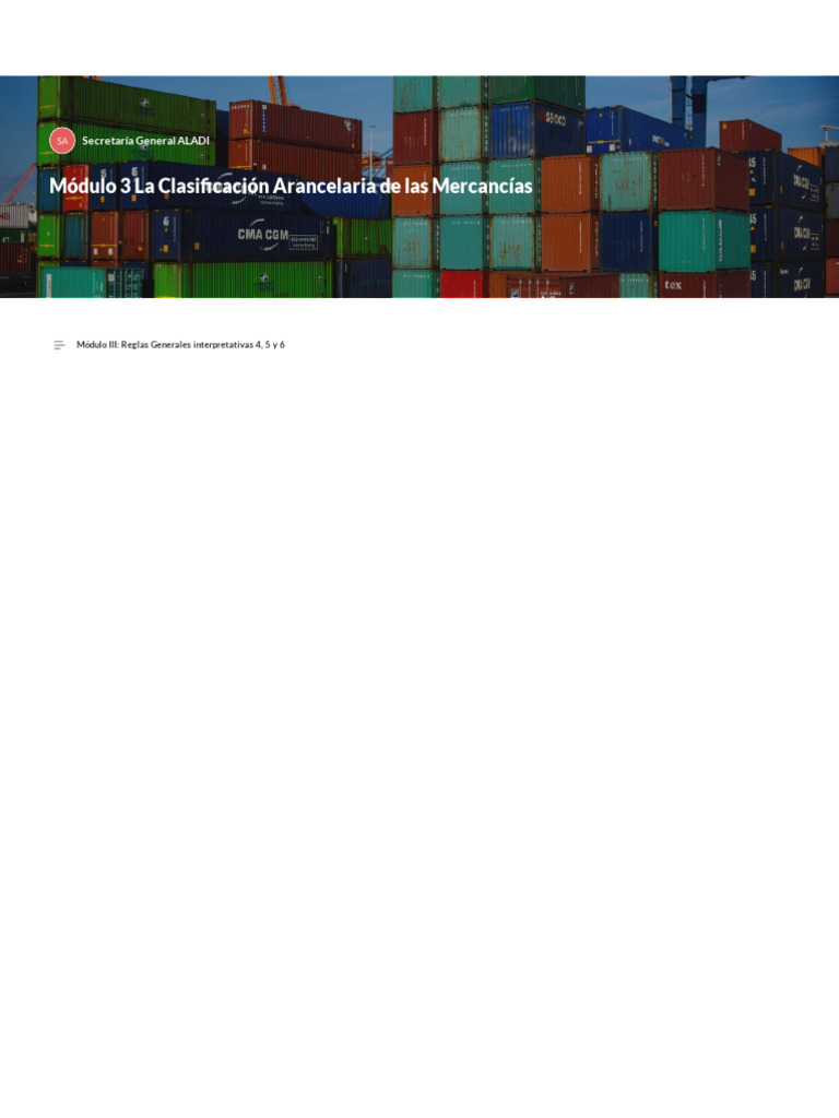 Modulo 3 La Clasificacion Arancelaria de Las Mercancias 1onf V X | PDF