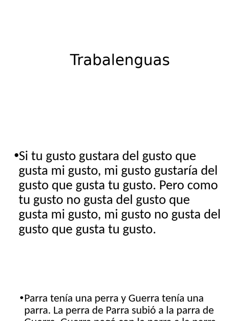 Divertidos Trabalenguas en Español | PDF