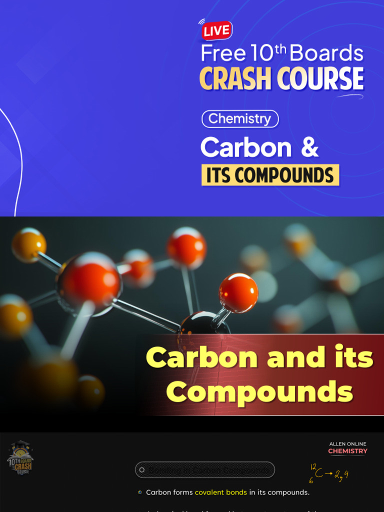 Carbon and Its Compounds L-1 - Board Crash Course-01 | PDF | Chemical ...