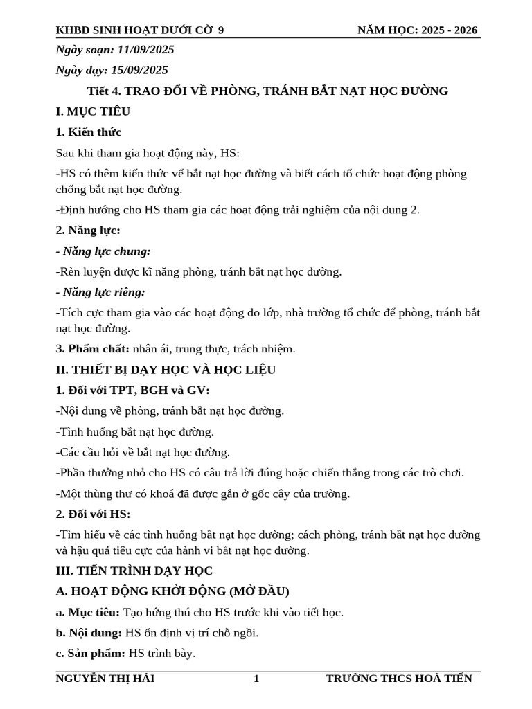 SHDC 9C TUẦN 2 | PDF