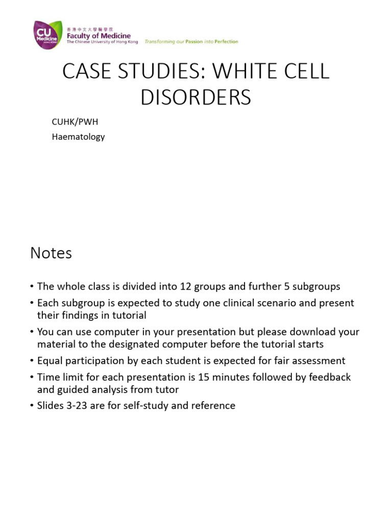 Final - White cell disorders case studies - student ver | PDF ...