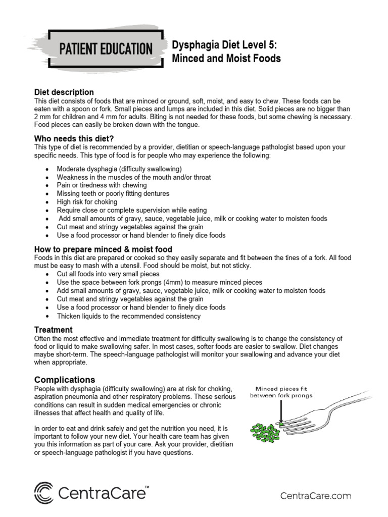 Level 5 Minced and Moist Diet Guide | PDF | Desserts | Fruit