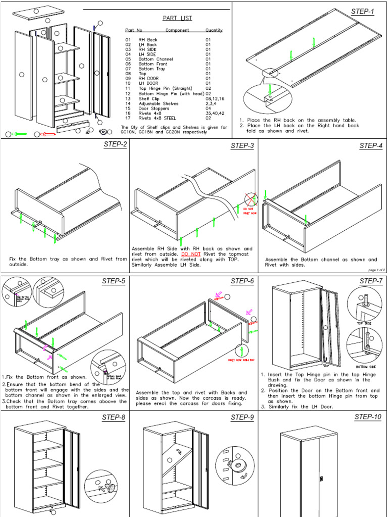 Steel Cupboard Assembly Instructions | PDF