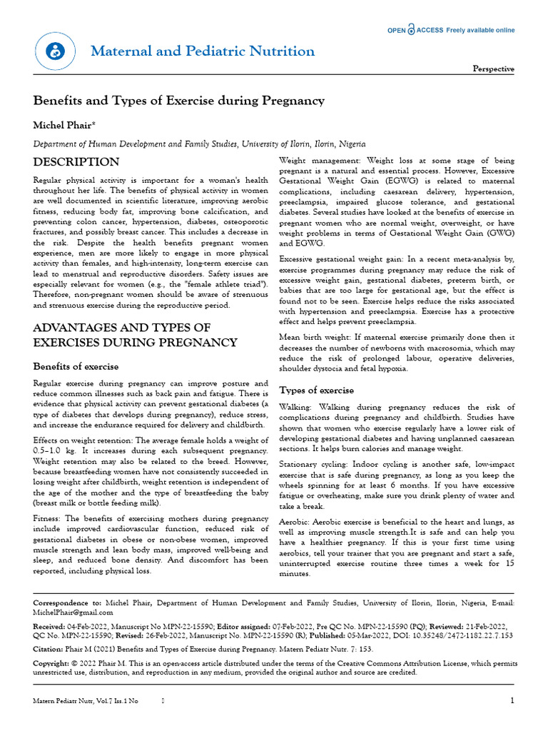 Exercise Benefits for Pregnant Women | PDF | Pregnancy | Childbirth