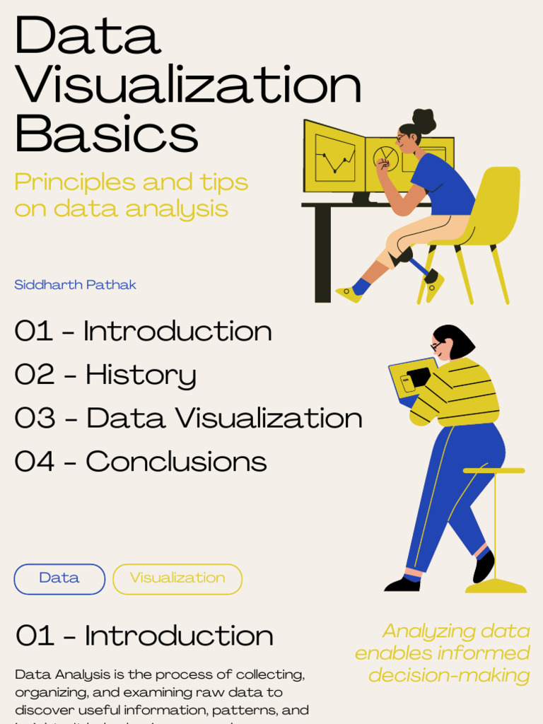 Yellow and Blue Data Visualization Basics Illustrated Presentation | PDF | Statistics | Data ...