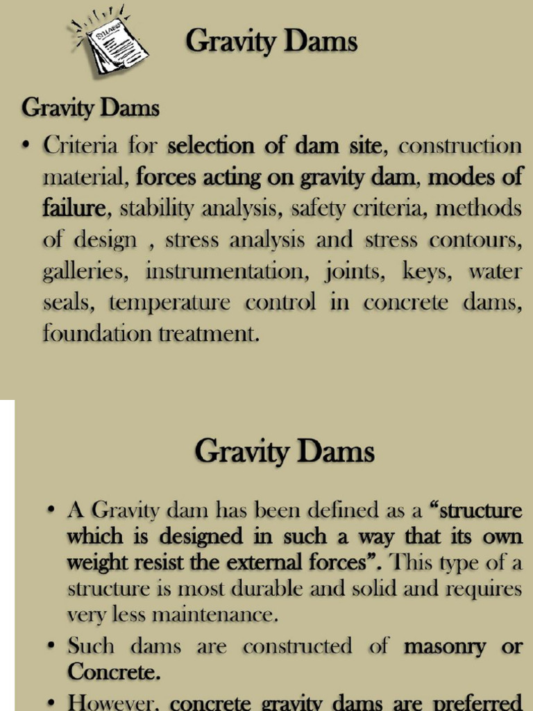 Gravity Dam Full Details | PDF