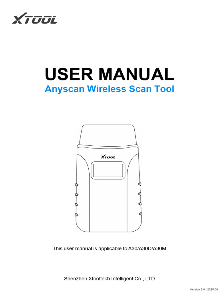 Anyscan Wireless Scan Tool Manual | PDF | Bluetooth | Vehicle Technology