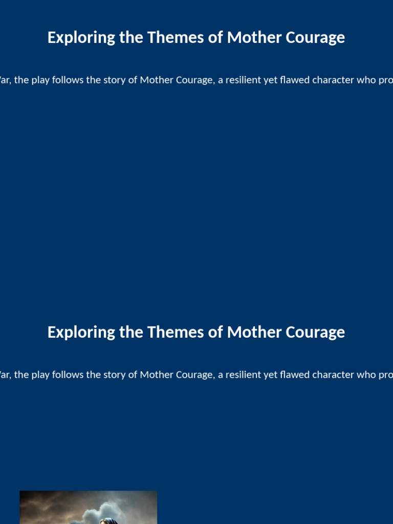 Enhanced Mother Courage Themes Presentation With Images | PDF