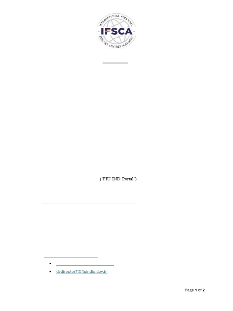 FIU-IND Portal Registration Guidelines | PDF | Financial Regulation