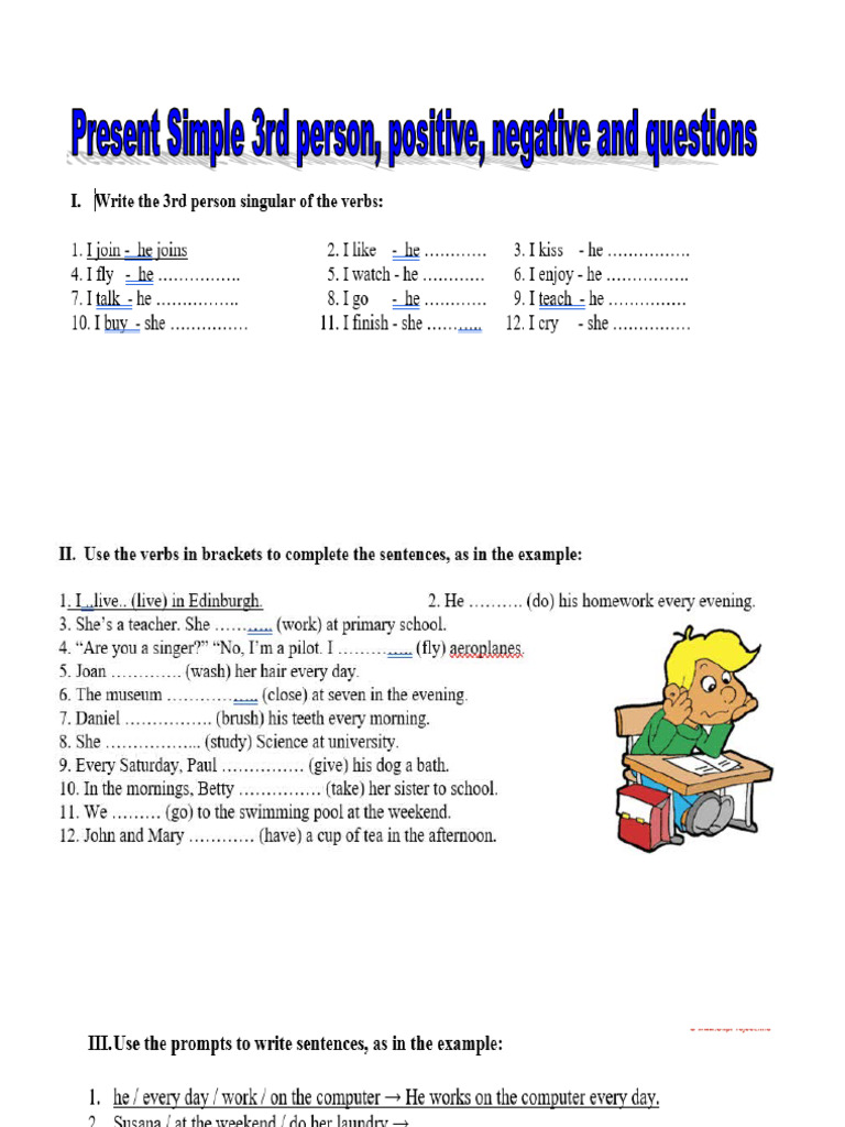 A1 A2 Present Simple Practice | PDF
