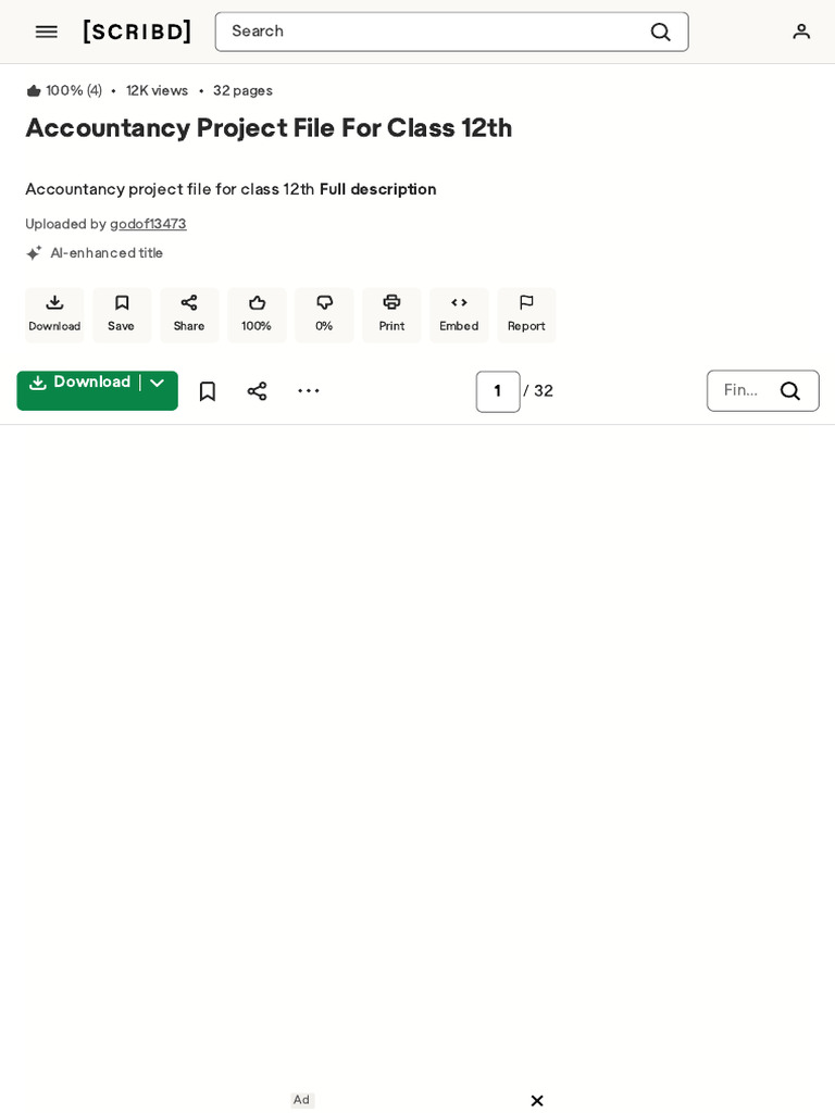 Class 12 Accountancy Project File 2025-26 | PDF | Scribd