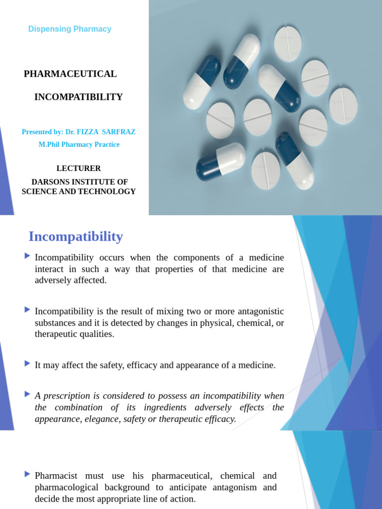 Pharmaceutical Incompatibilities | PDF | Solubility | Polymerization