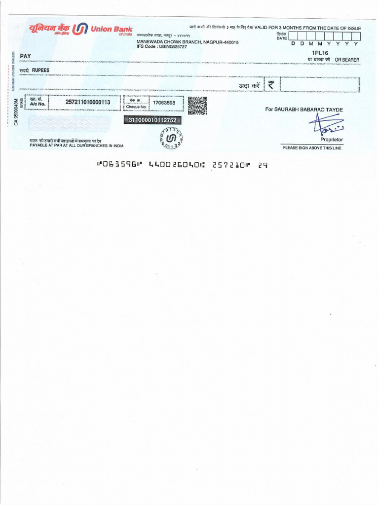 Cheque | PDF
