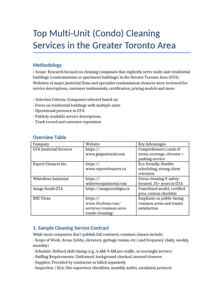 Top Condo Cleaning Services in GTA | PDF | Vacuum Cleaner | Condominium