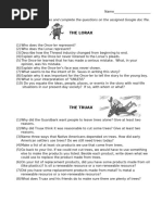 Lorax Movie Questions and Answers | PDF