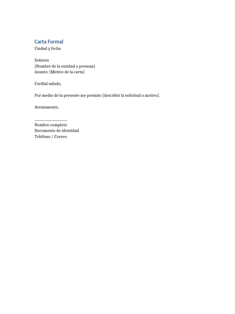 Formato de Carta Formal | PDF