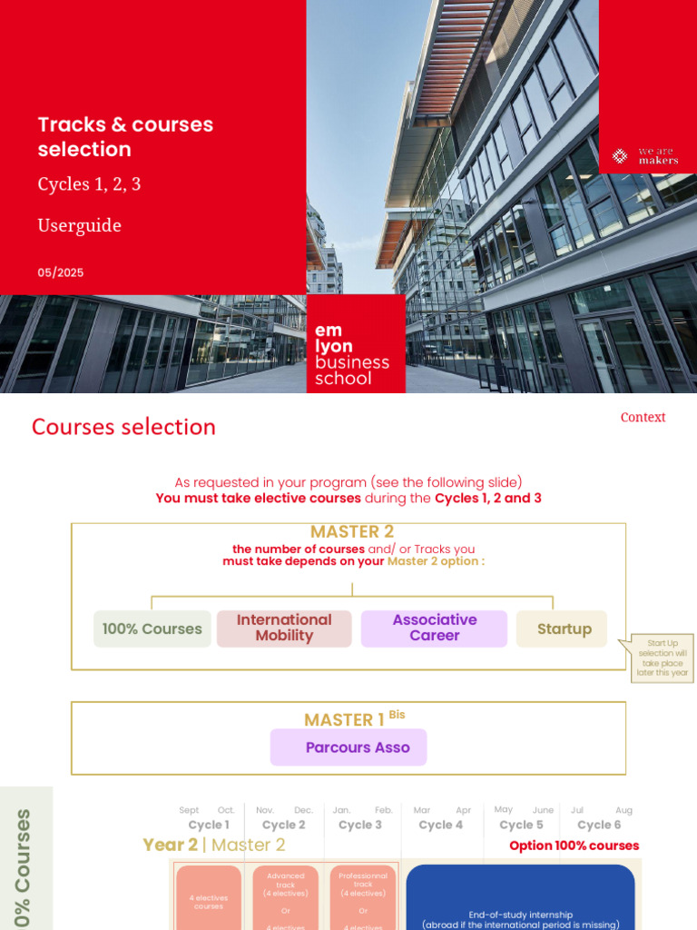 USERGUIDE_Courses Selection_ C1-C2-C3 M1et M2 25-26 | PDF | Marketing | Economies