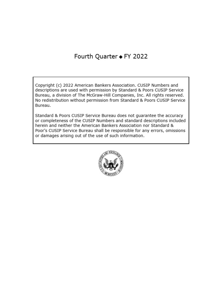 Q4 2022 Section 13F Securities List | PDF | Cusip | Private Sector