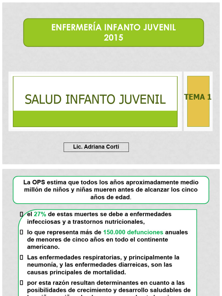 Tema 1 Salud Infanto Juvenil | PDF | Pediatría | Enfermería