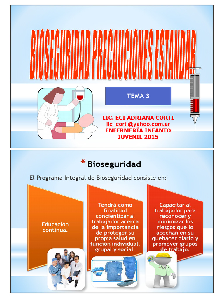 TEMA 3 Bioseguridad Precauciones Est-Ndares e Higiene de Manos 2015 | PDF | Lavado de manos ...