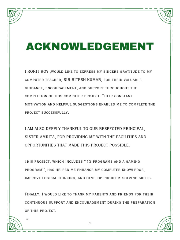 Computer@Project.pdf 1 | PDF | Integer (Computer Science) | Constructor (Object Oriented ...