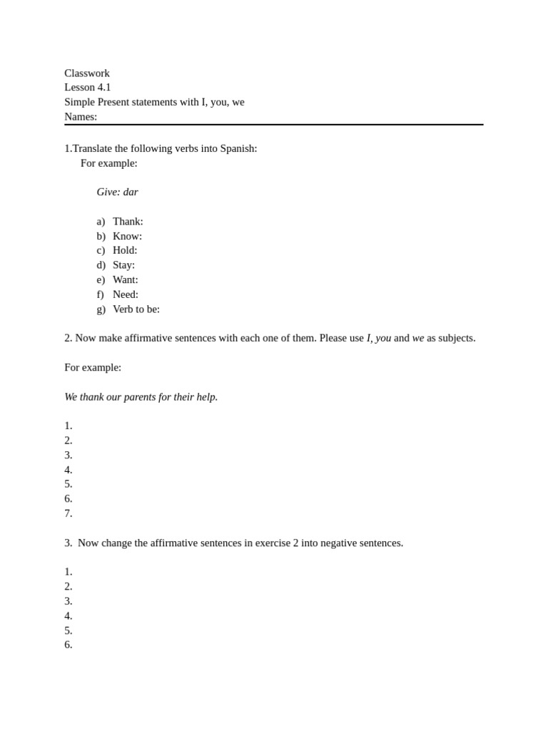 Classwork Lesson 4.1 | PDF