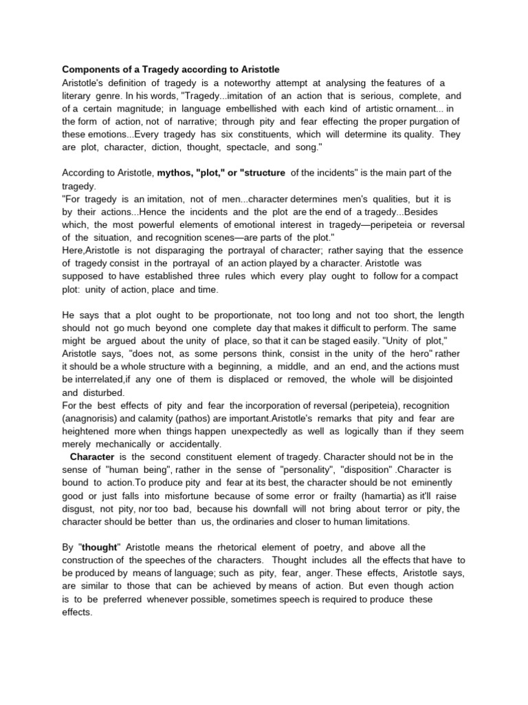 Components of a Tragedy | PDF | Plot (Narrative) | Tragedy