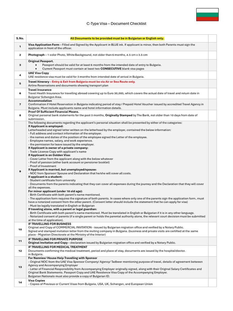 C-Type Visa Document Checklist Guide | PDF | Travel Visa | Notary Public