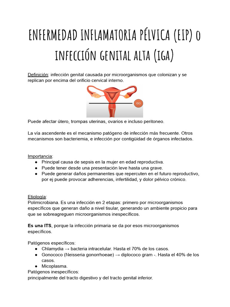 Ginecología y obstetricia - Enfermedad inflamatoria pélvica (EIP) | PDF | Septicemia | El embarazo