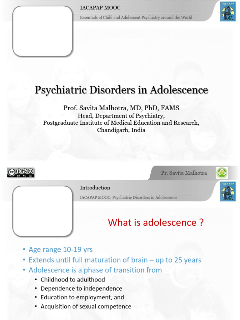 16 IACAPAP Adolescents Def | PDF | Mental Disorder | Adolescence