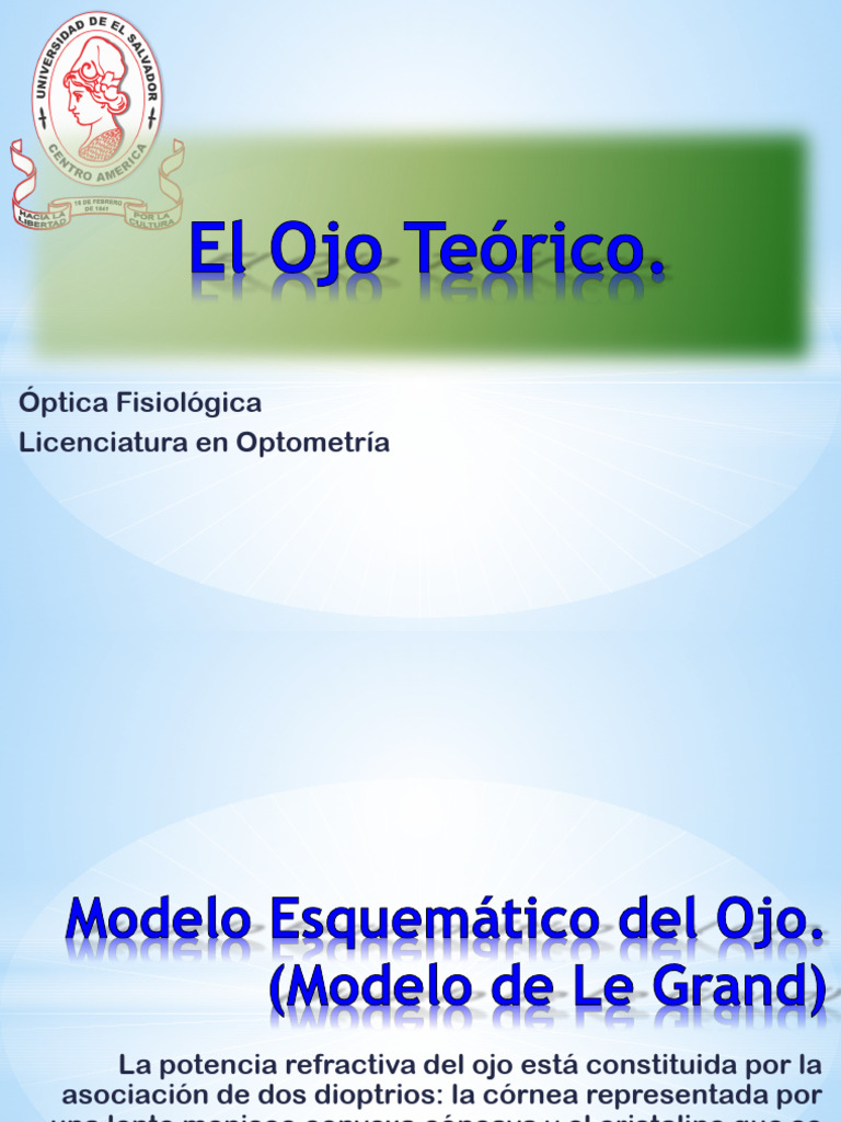 Parámetros de la Óptica Fisiológica | PDF | Ojo humano | Óptica