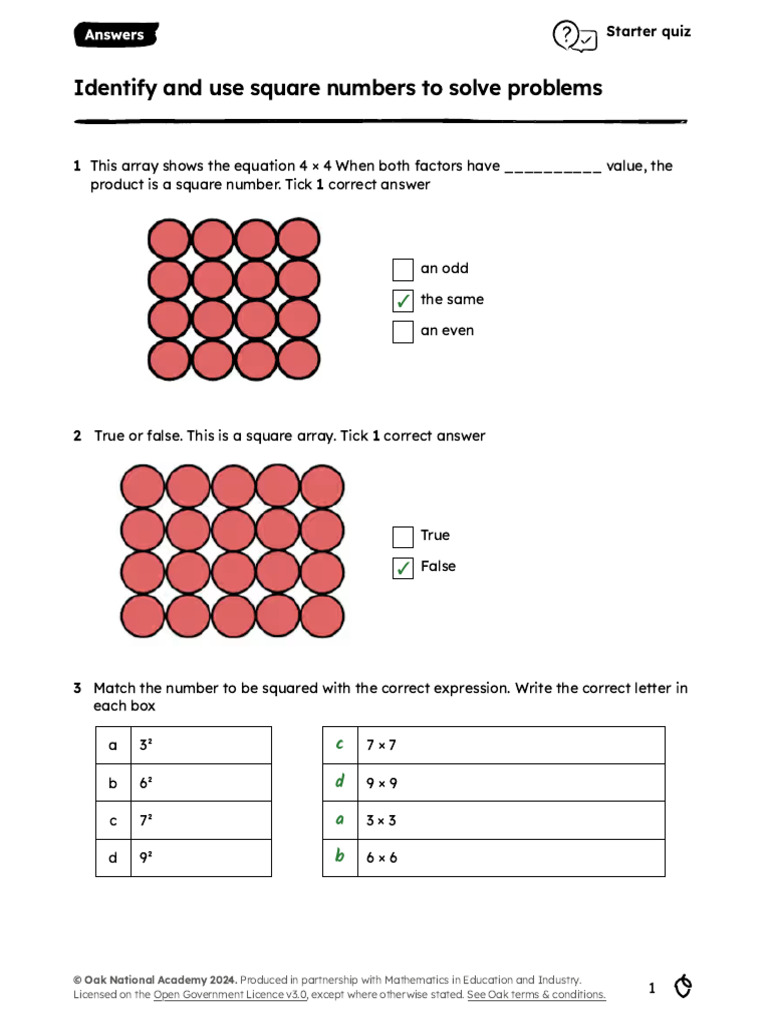Starter Quiz Answers | PDF