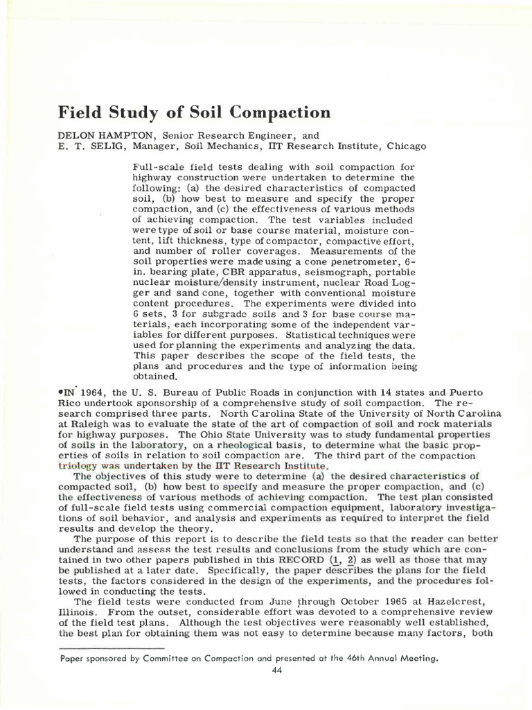 Soil Compaction Field Study Insights | PDF | Silt | Soil