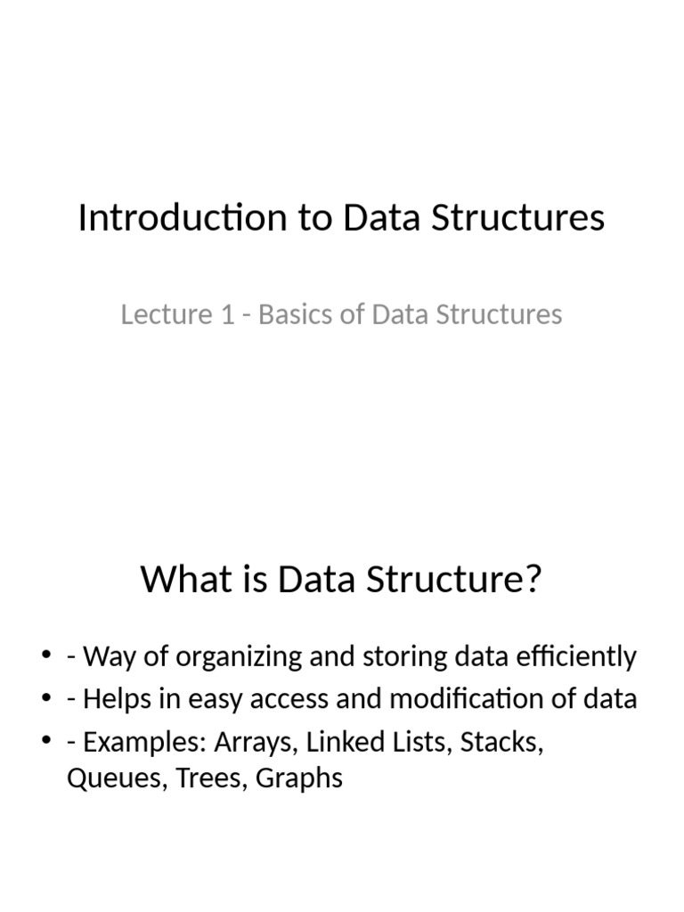 Data Structures Lecture 1 | PDF