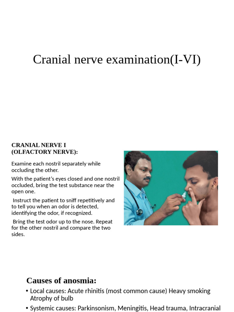 Cranial Nerve Examination Guide I-VI | PDF | Nervous System | Human Anatomy