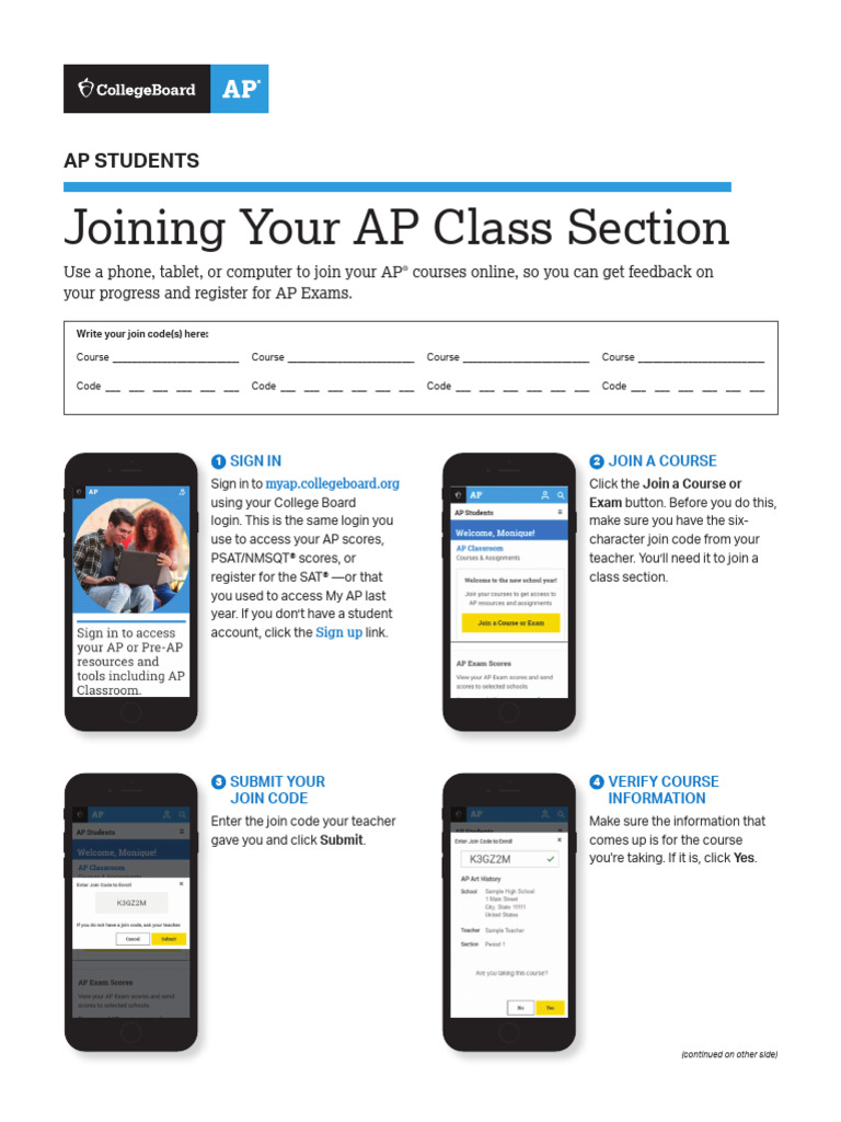 AP Classroom Join Info | PDF | Schools