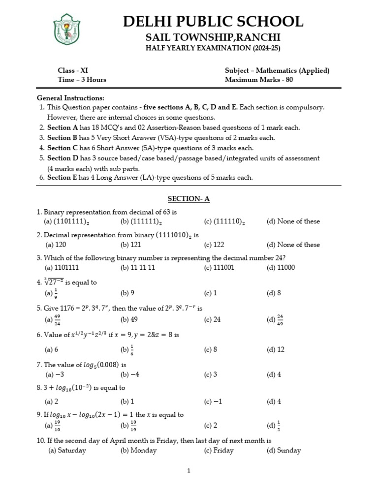 Class Xi Hy 2024 25 | PDF | Debits And Credits